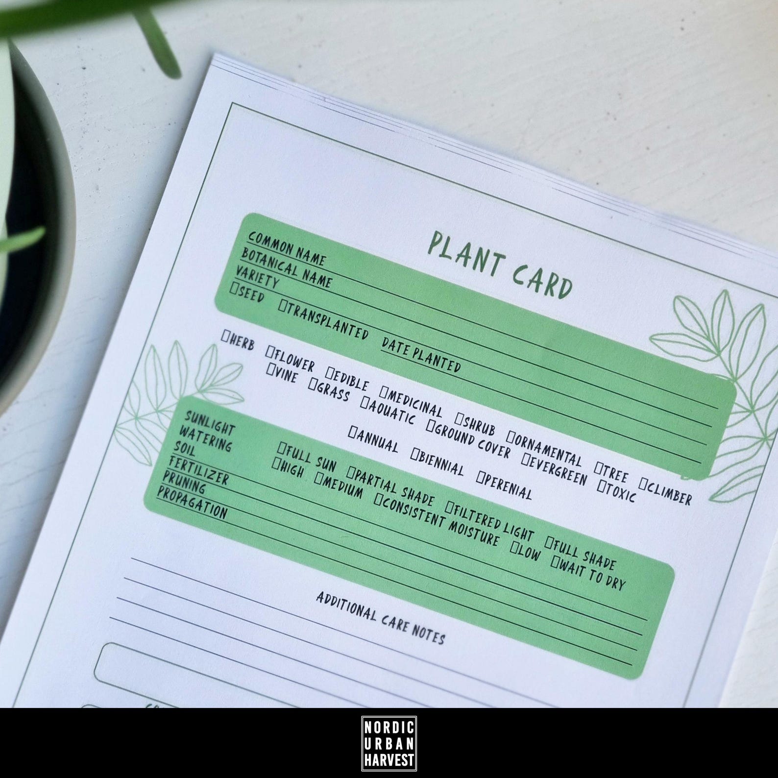 Printable Plant ID Card – PDF for Garden Planner - Etsy