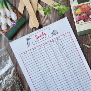 Seed Inventory Sheet - Printable PDF | Instant Download to Track Your ...