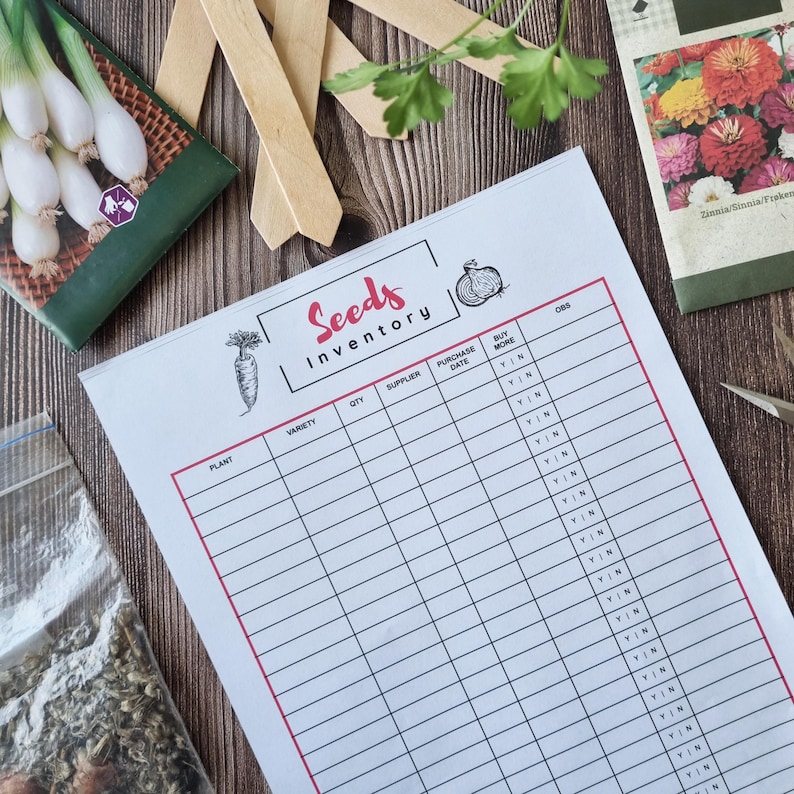 Seed Inventory Sheet - Printable PDF | Instant Download to Track Your ...