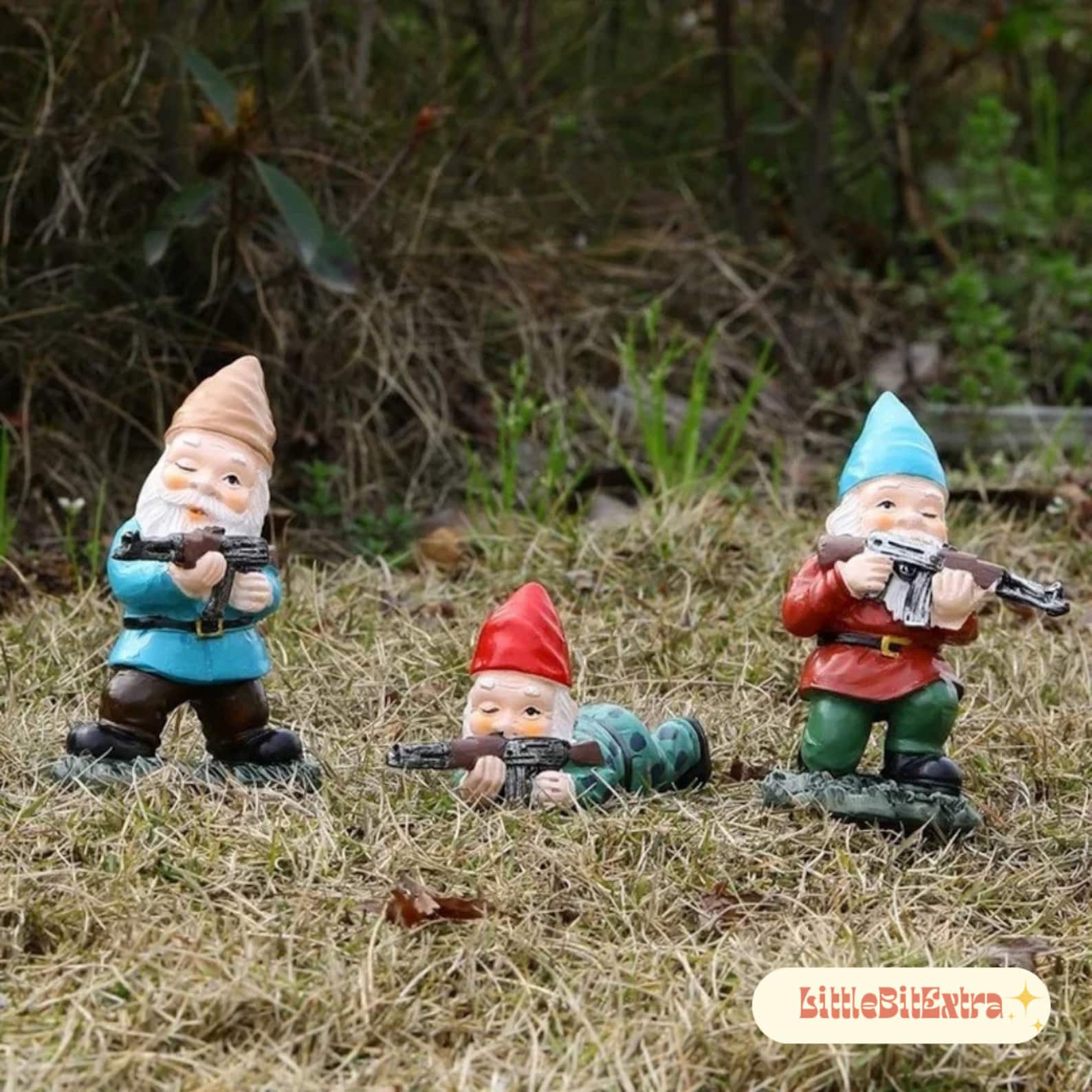 Funny Gnome Military, Resin Garden Gnomes Guns, Unique Army Gnomes ...