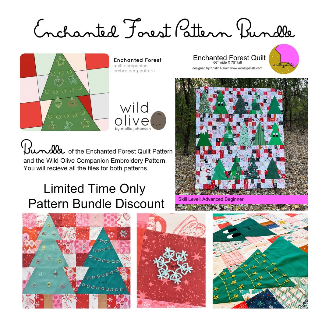 Bundle: Enchanted Forest Quilt Pattern and Embroidery Pattern - Etsy