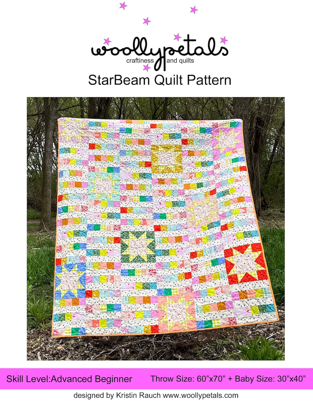 Starbeam Quilt PDF Pattern Download by Woollypetals - Etsy