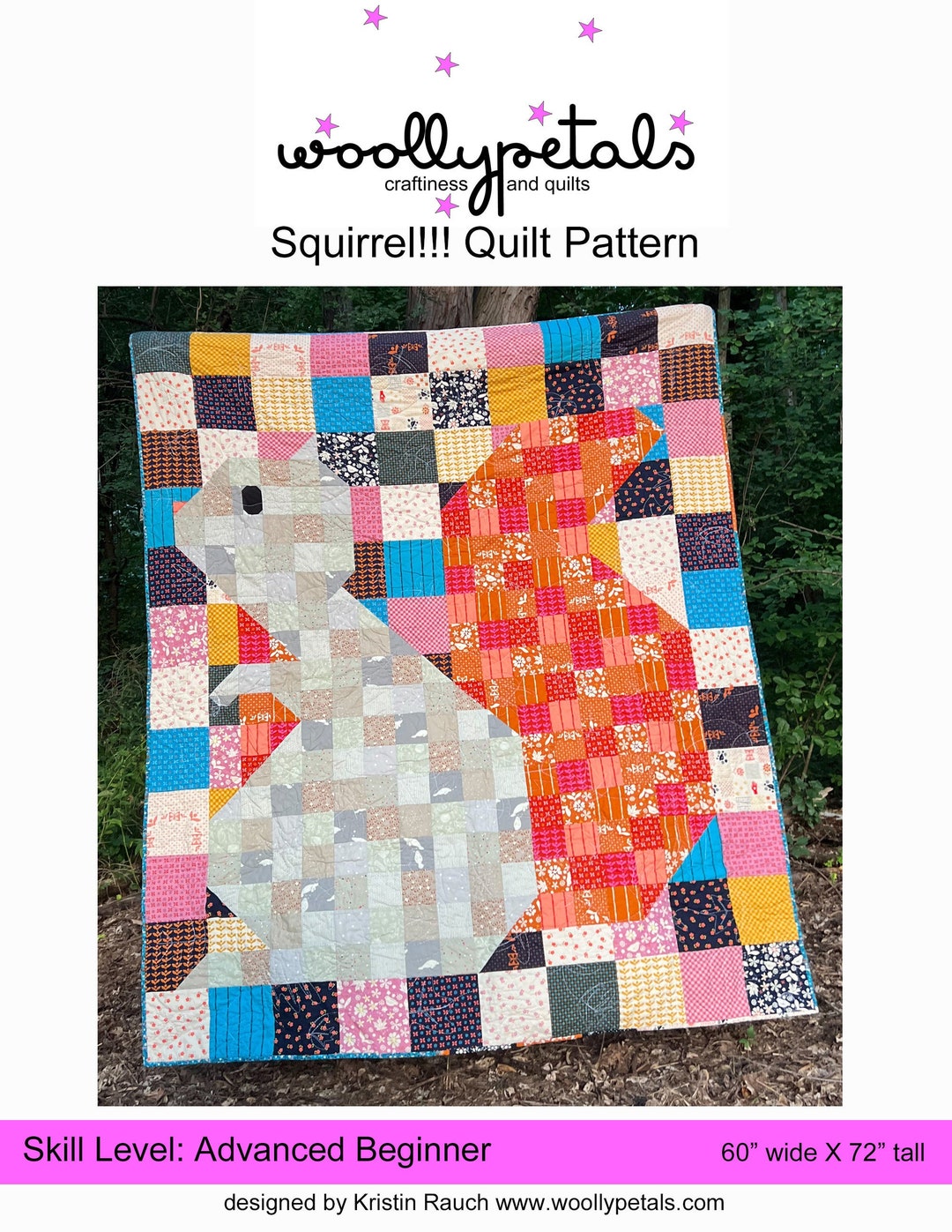 Squirrel!!! Quilt PDF Pattern Download by Woollypetals - Etsy