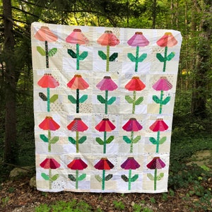 Echinacea Quilt Block PDF Pattern by Woollypetals - Etsy