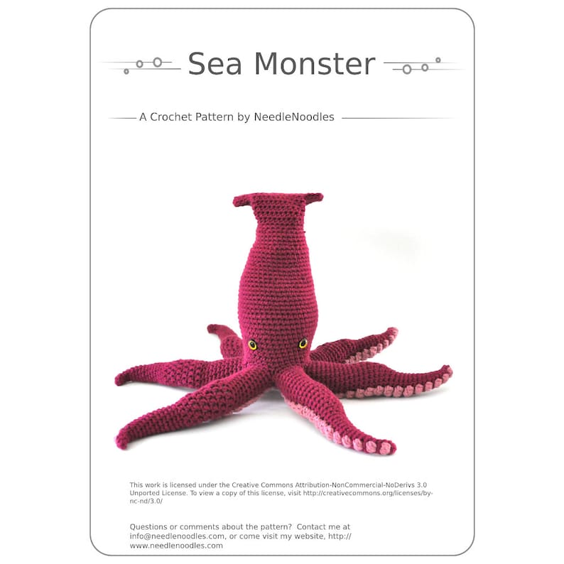Crocheted Sea Monster Pattern PDF - Etsy