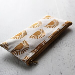 Boho Sun Print Zippered Pouch: Long Pen & Pencil Bag - Etsy