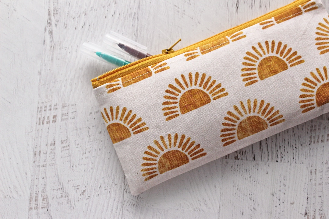 Boho Sun Print Zippered Pouch: Long Pen & Pencil Bag - Etsy