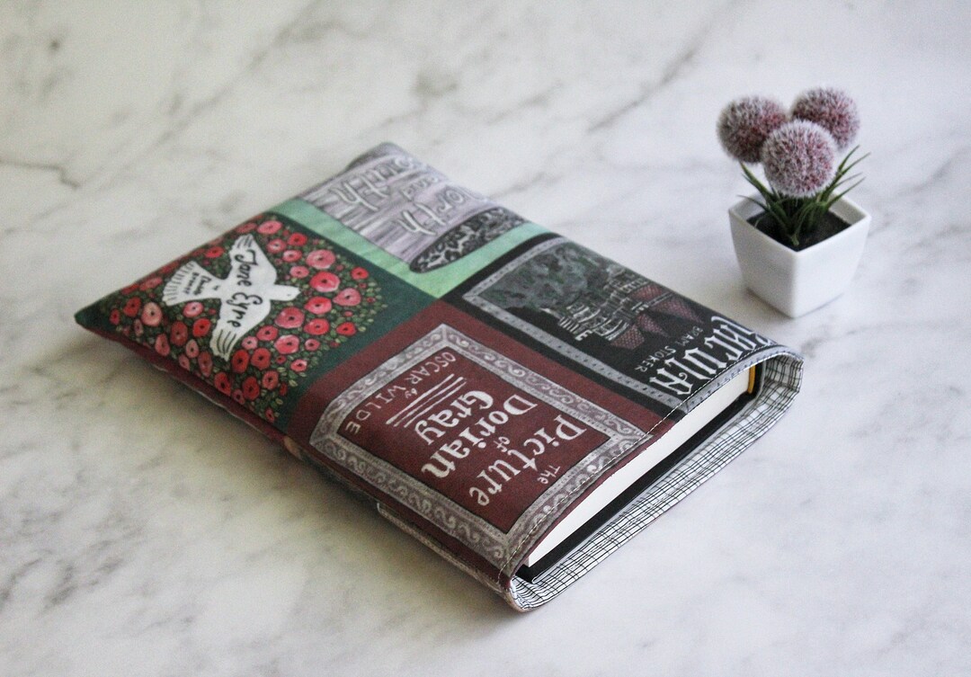 Hardcover Book Sleeve: Classic Literature Print, Organic Cotton - Etsy