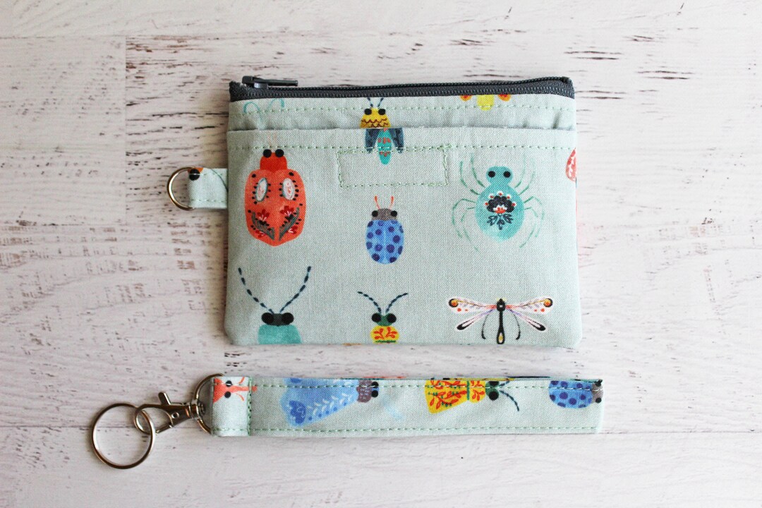 Cute and Colorful Bugs Zippered ID Holder Wallet, Small Change Purse ...