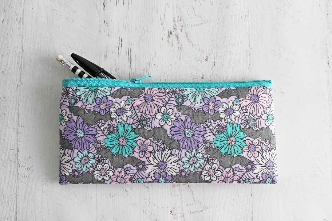 Bats and Flowers Bullet Journal Pen Case Holder Zipper Pen and Pencil ...