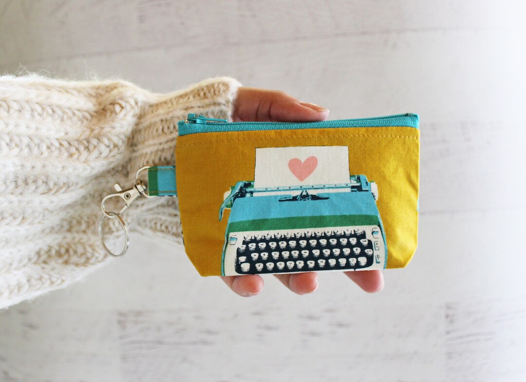 Vintage Typewriter Key Ring Zipper Pouch ID Holder Card Case - Etsy