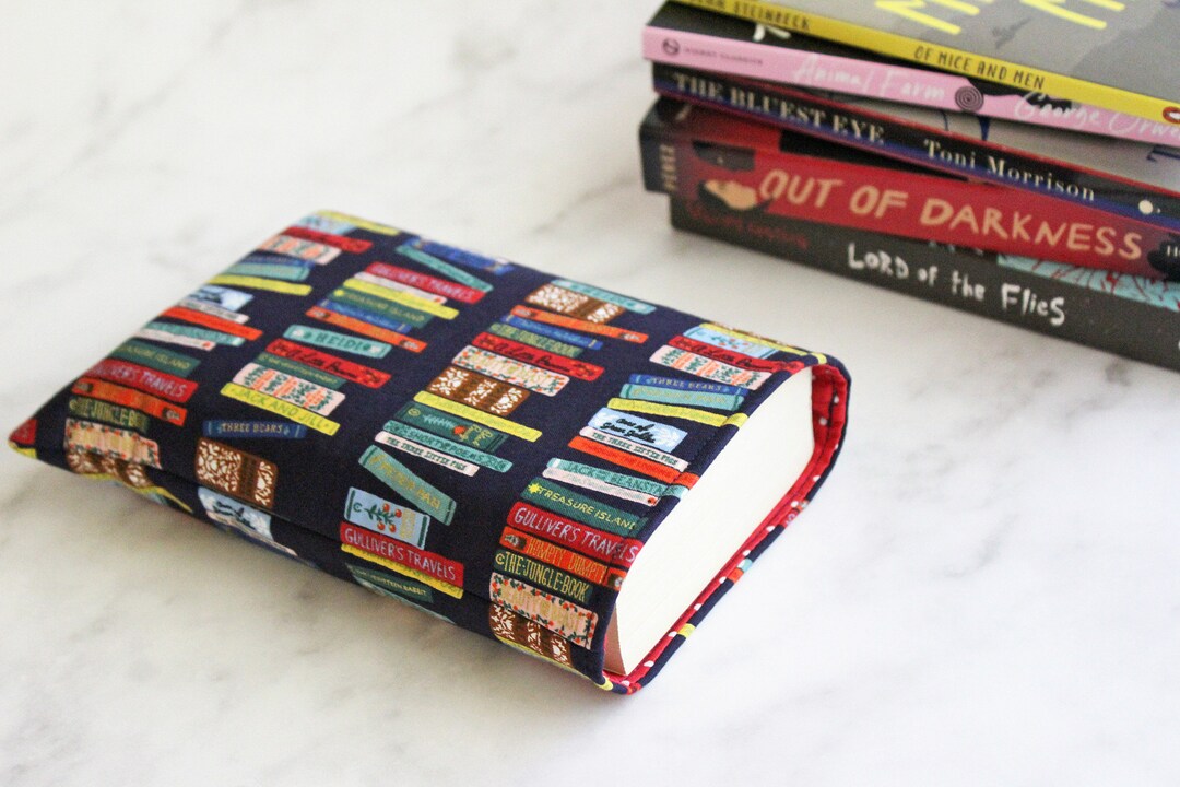 Navy Blue Book Cover - Mass Market SMALL Paperback Book Sleeve - Book ...