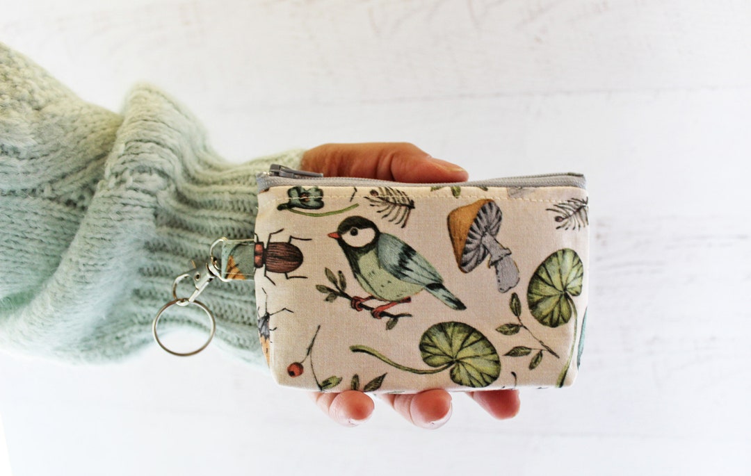 Keyring Small Zipper Pouch ID Holder - Birds and Insects - Useful Gifts ...