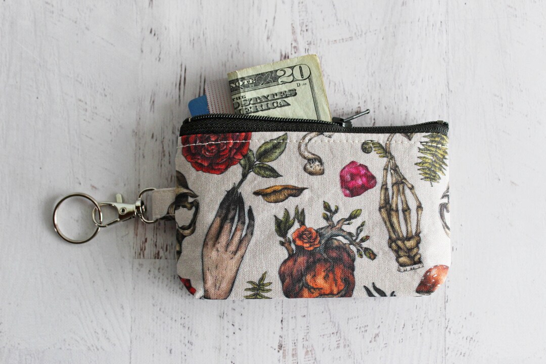 Anatomy Print Keyring Zipper Pouch - Small Bones ID Holder - Etsy