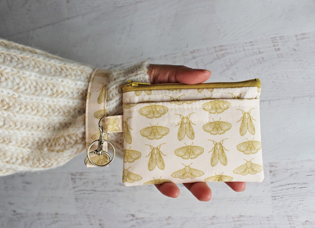 Insect Print ID Case: Handmade Mini Wristlet Wallet - Etsy