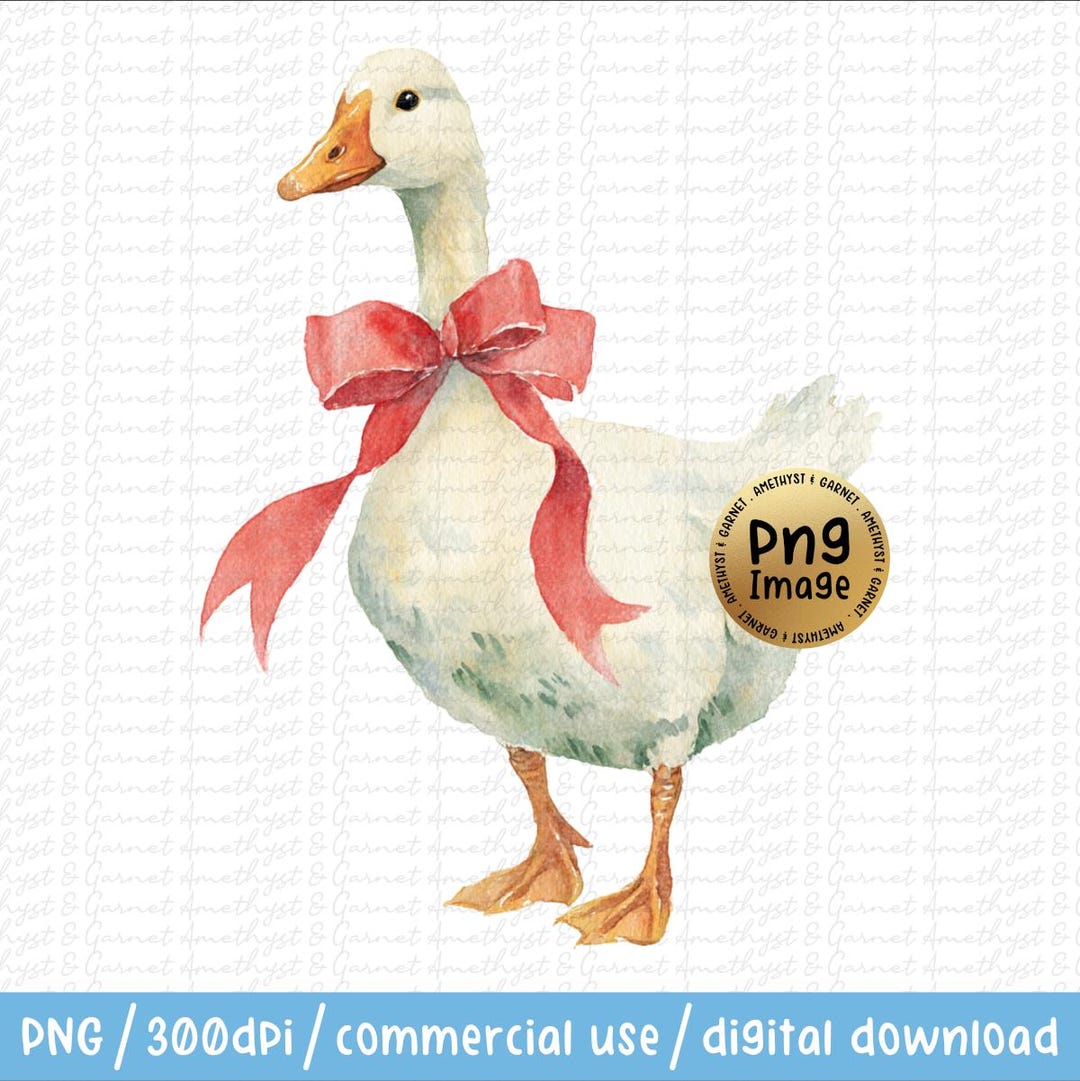 Silly Goose Red Bow PNG || Sweet Duck With Bow || Mama Goose || Preppy ...