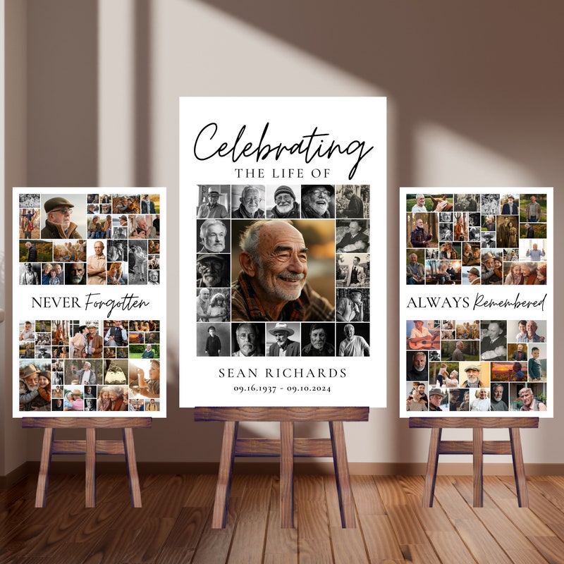 Funeral Collage Template - Etsy