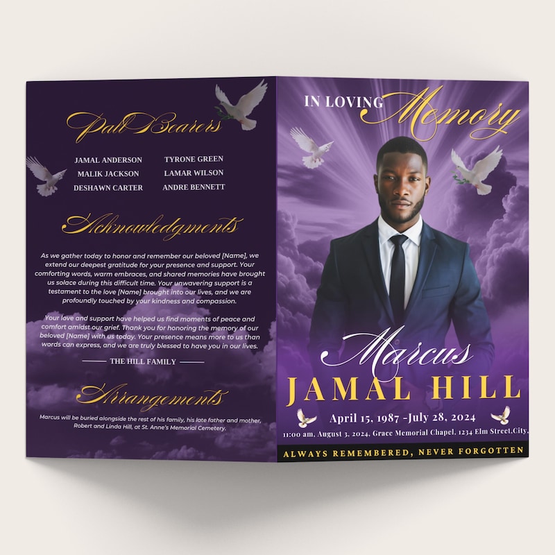 Black and Purple Funeral - Etsy