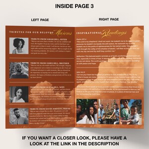 Orange Funeral Memorial Program, 8 Pages, 8.5x11 Inch, Funeral Program ...