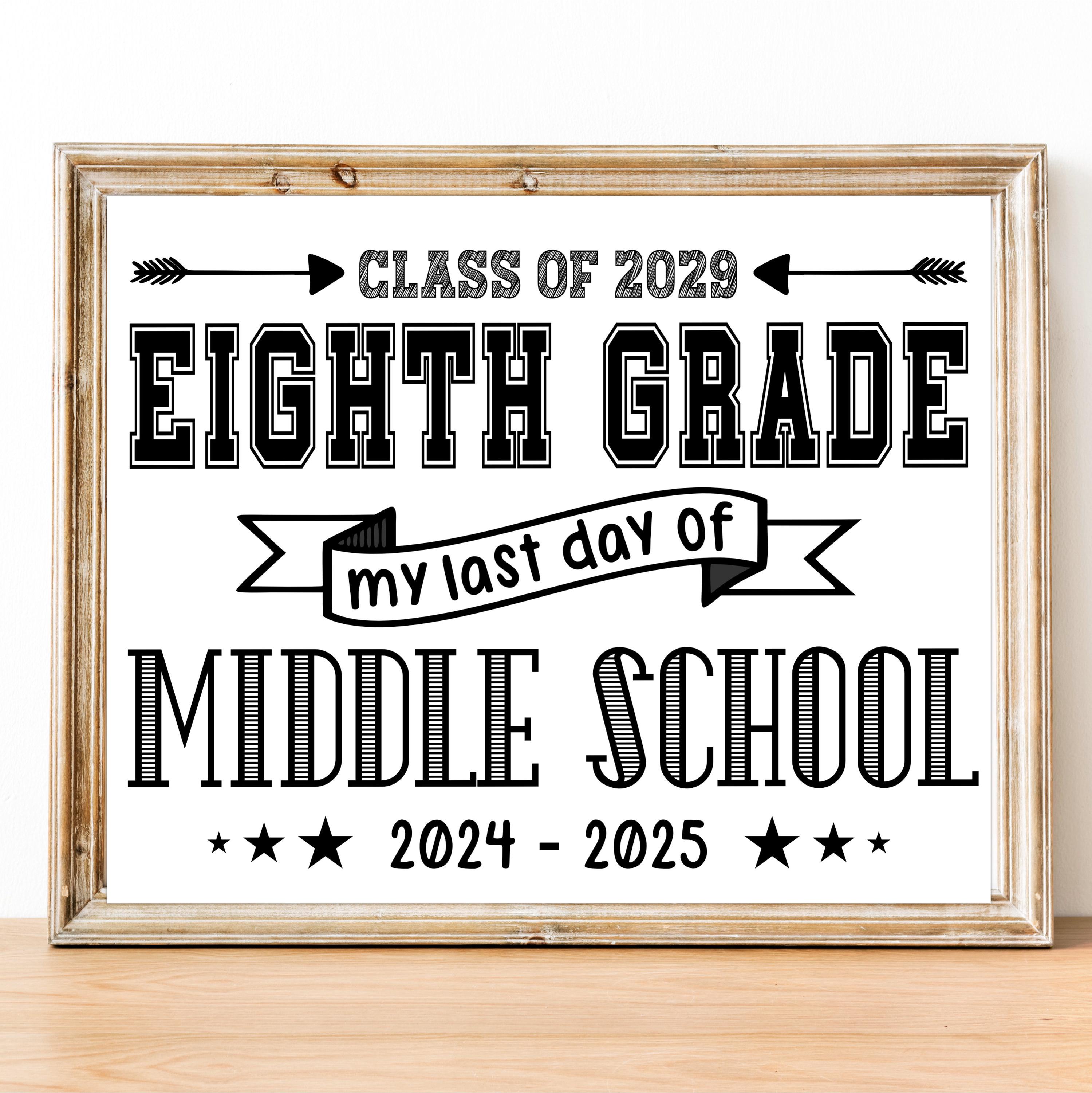 Last Day of Eighth Grade Sign, Digital Instant Download, Printable Eighth 8th Grade Sign, 015 - Etsy