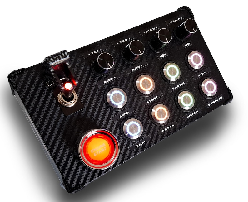 Button Box Sim Racing Console 22 Functions RGB Illuminated Buttons ...