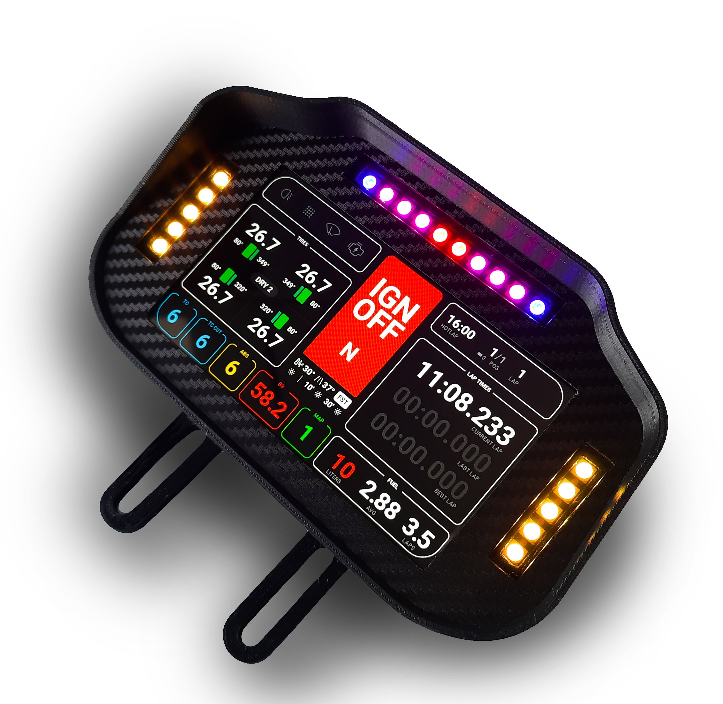 20 LED 5 Inch Touchscreen Sim Racing Dashboard, Racing Simulator Screen ...