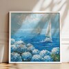 DIGITAL DOWNLOAD | Blue Hydrangea Wall Art | Preppy Blue Coastal ...