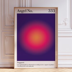 Pink Aura Poster | 333 Angel Number Poster | Aura Wall Art | Aura Print ...