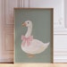 Silly Goose Print | Goose With Bow Farm Animal Print for Nursery | Sage ...