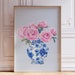 Blue Hydrangea Print Floral Watercolor Chinoiserie Wall Art Blue Preppy ...