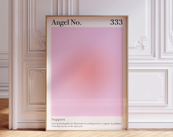 DIGITAL DOWNLOAD Pink Angel Number Poster Pink Aura Poster Aura Print ...
