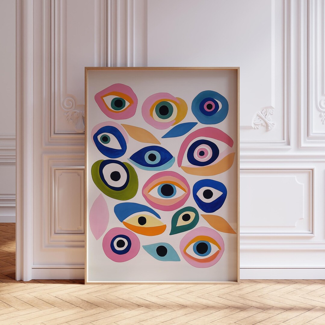 Abstract Evil Eye Wall Art Print | Trendy Evil Eye Poster | Watercolor ...