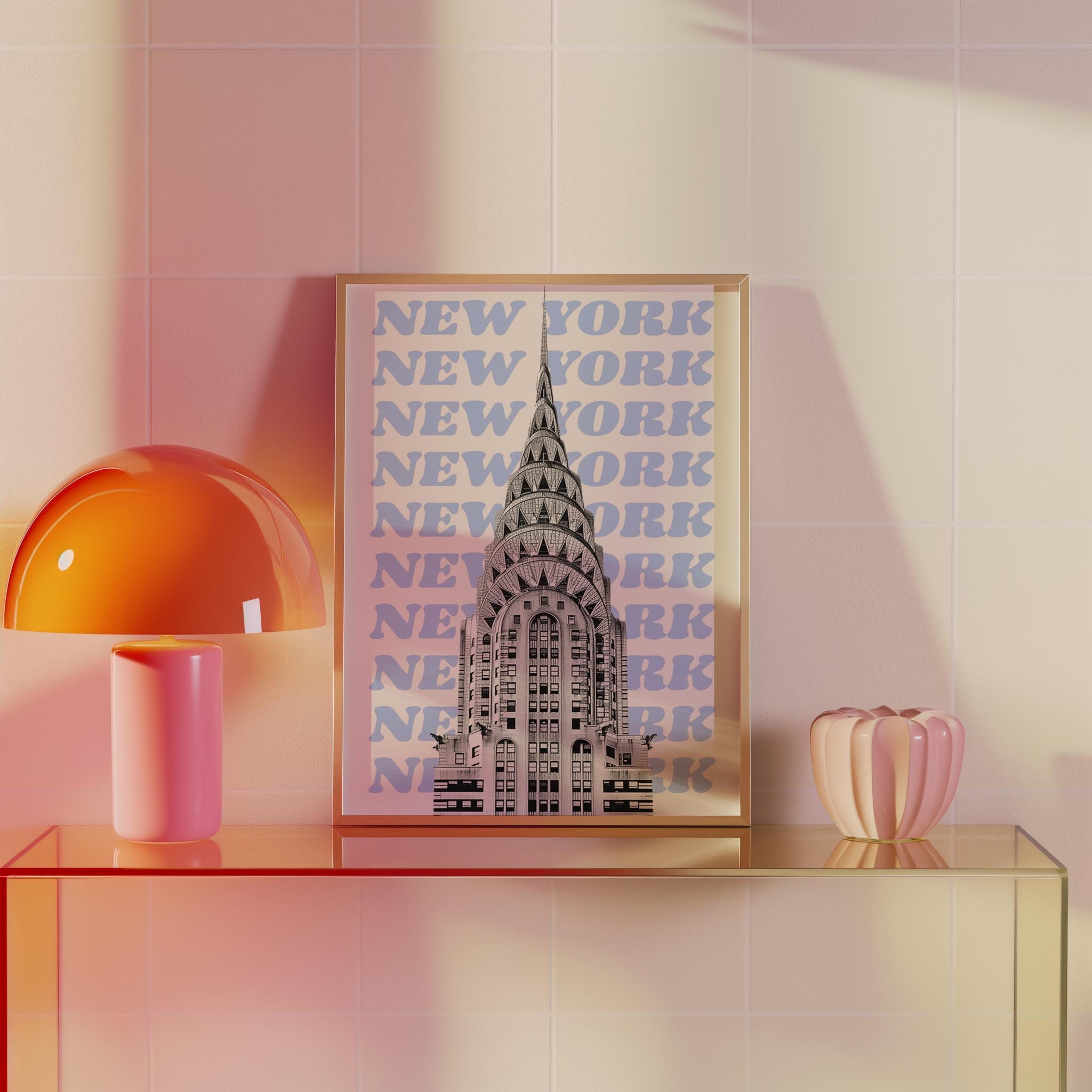 Blue New Yorker Poster NYC Poster NYC Skyline Art New York Print City ...