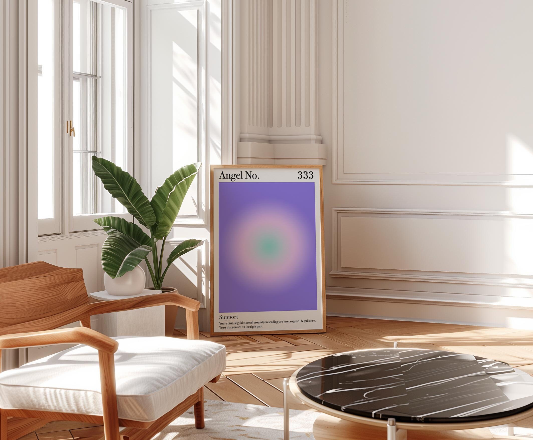 Purple Aura Poster 333 Angel Number Poster Pink Aura Wall Art Aura ...