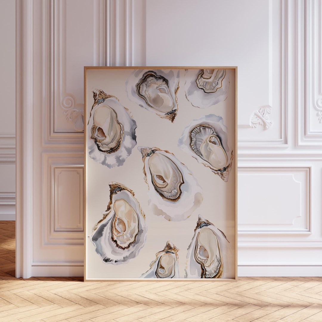 Oyster Print Beachy Print Coastal Granddaughter Print Watercolor ...
