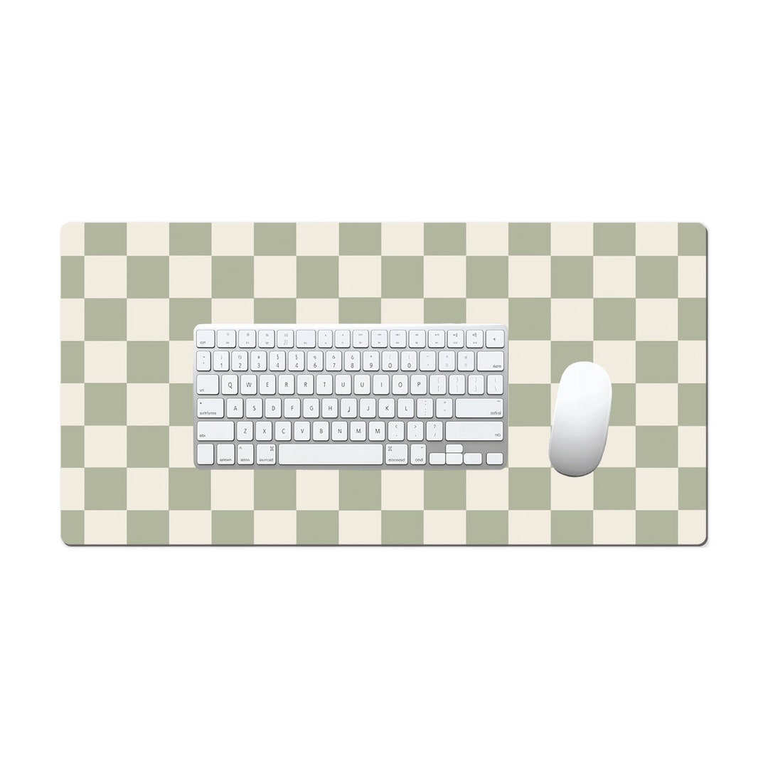 Sage Green Desk Mat | Retro Green Desk Pad | Geometric Cute Desk Pad ...