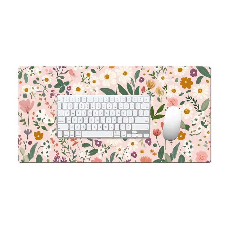 Floral Desk Mat Cottagecore Desk Mat Cute Desk Pad Pink Desk Pad ...