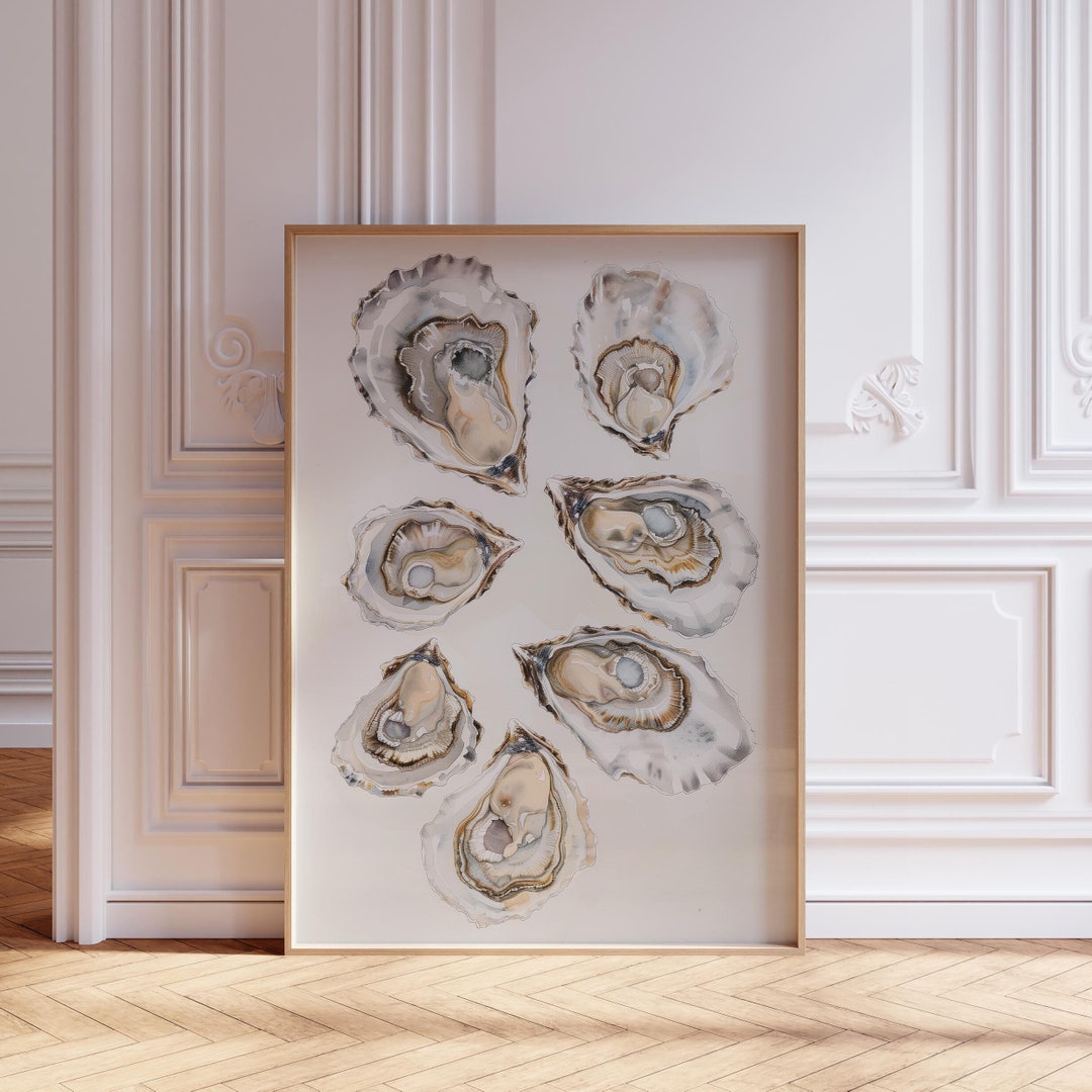 DIGITAL DOWNLOAD | Watercolor Oyster Print | Cute Oyster Digital ...