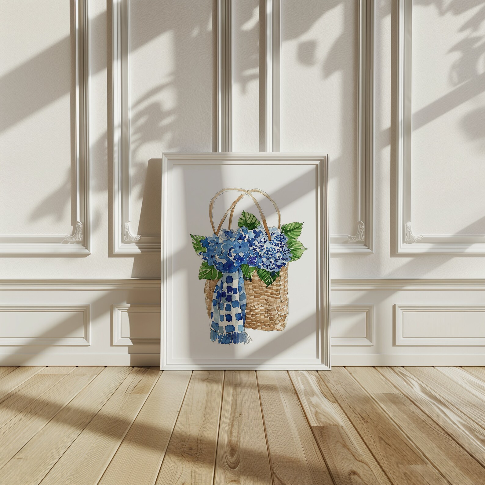 Blue Hydrangea Wall Art Coastal Granddaughter Print Grand Millenial ...
