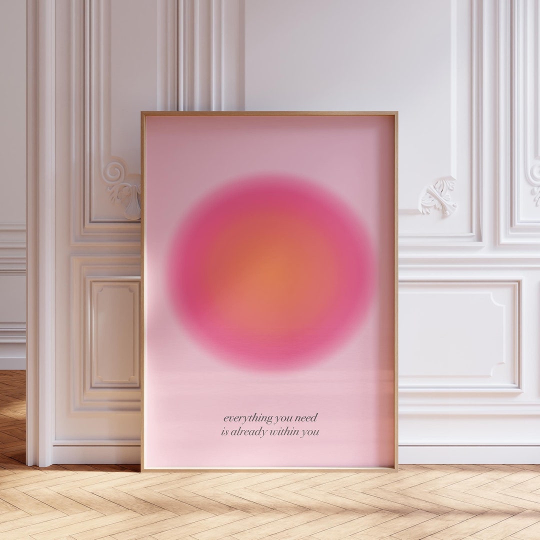 Aura Poster Zen Wall Art Pink Aura Print Aura Wall Art Meditation Wall ...
