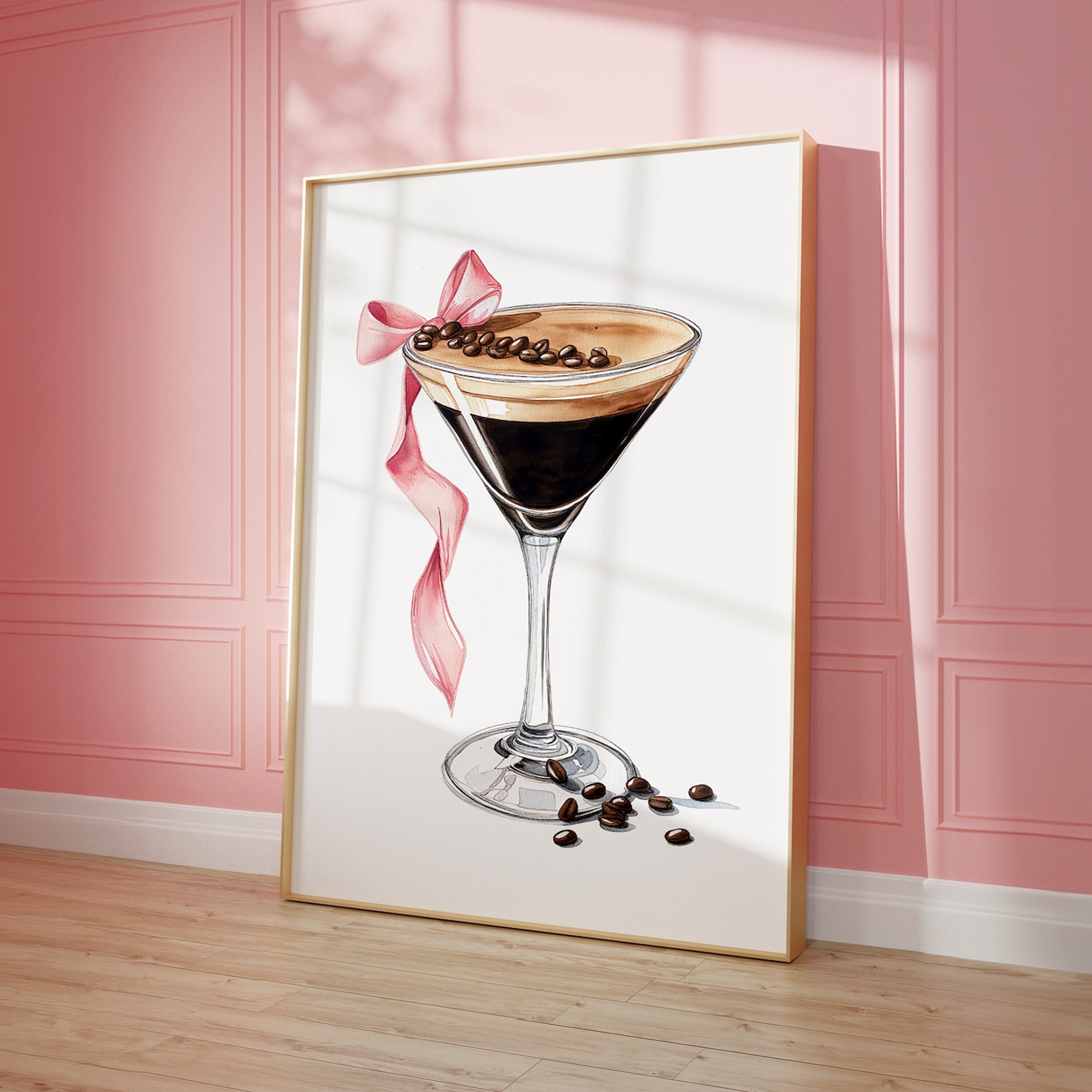 DIGITAL DOWNLOAD Espresso Martini Print Pink Coquette Wall Art Espresso ...