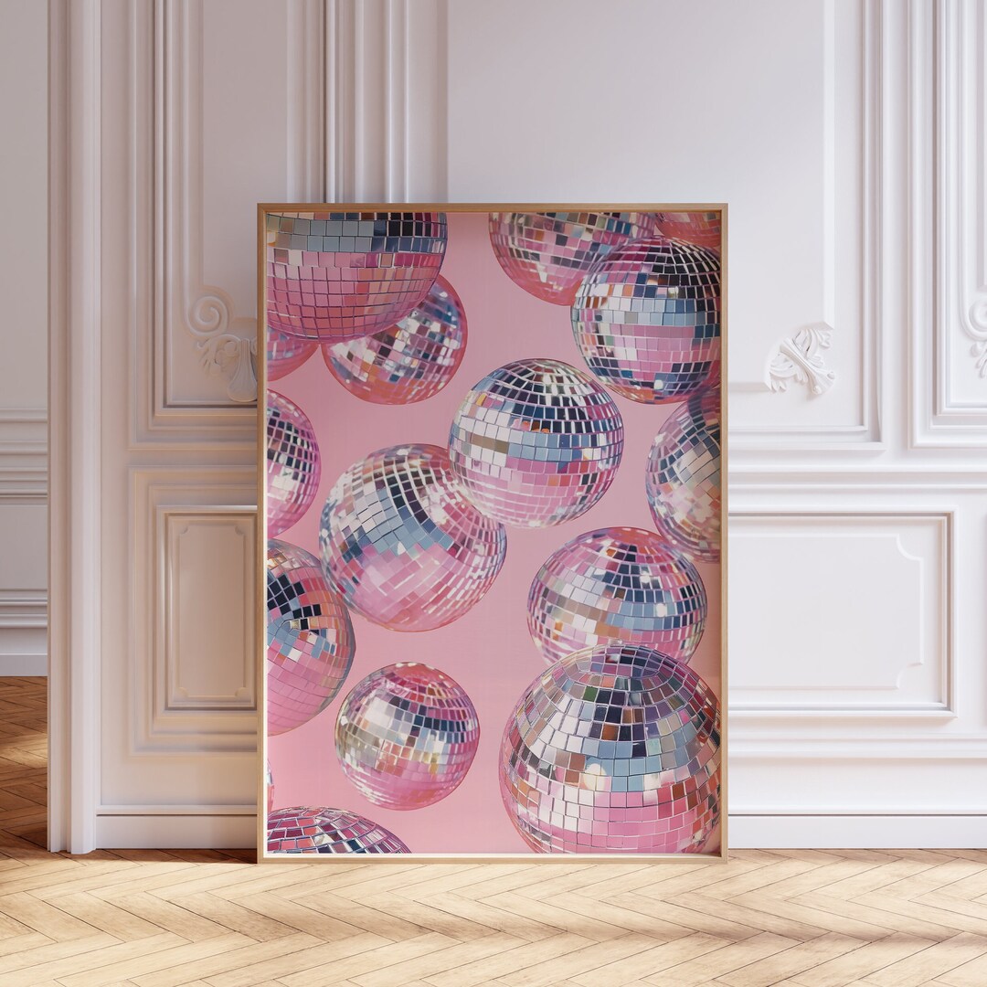 DIGITAL DOWNLOAD | Mirrorball Poster | Groovy Disco Ball Print | Girly ...