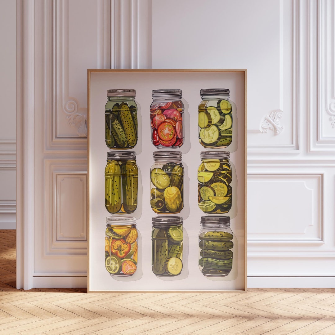 Pickle Wall Art | Funny Kitchen Print | Pickle Art | Fun Kitchen Wall ...