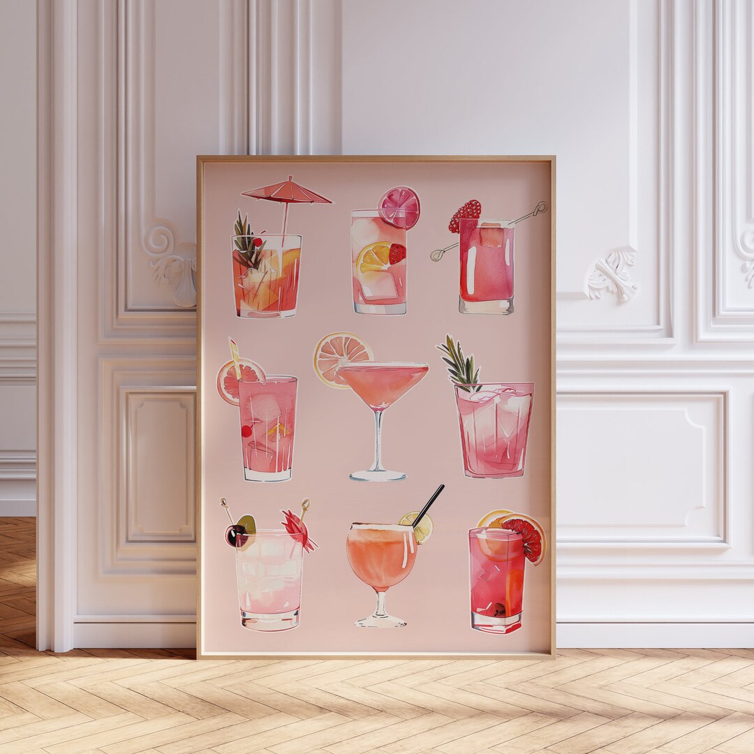 DIGITAL DOWNLOAD | Watercolor Drink Print | Summer Cocktail Poster ...