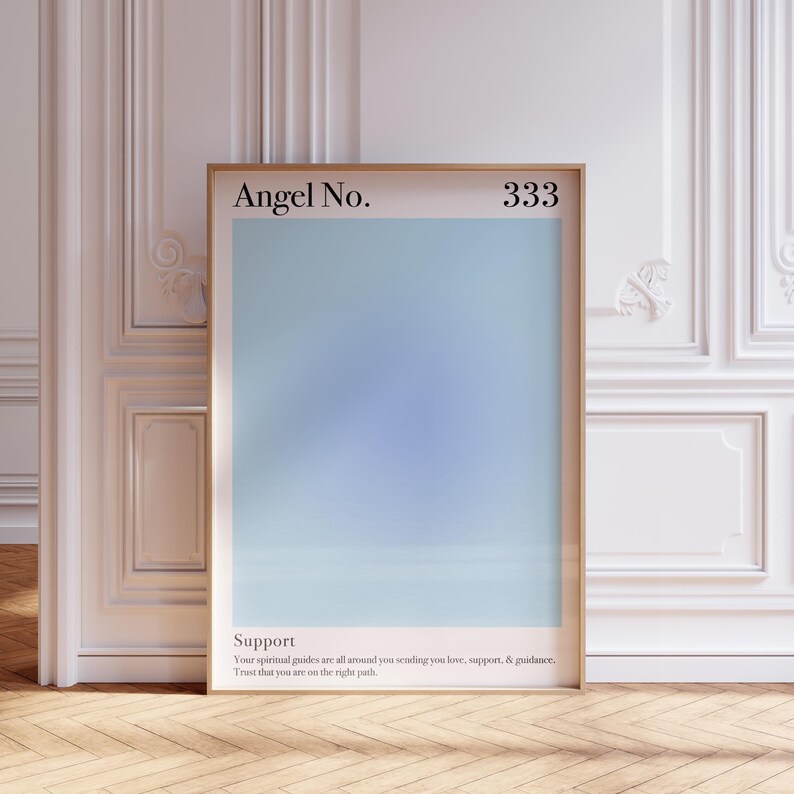 Blue Aura Poster 333 Angel Number Poster Aura Wall Art Aura Print ...