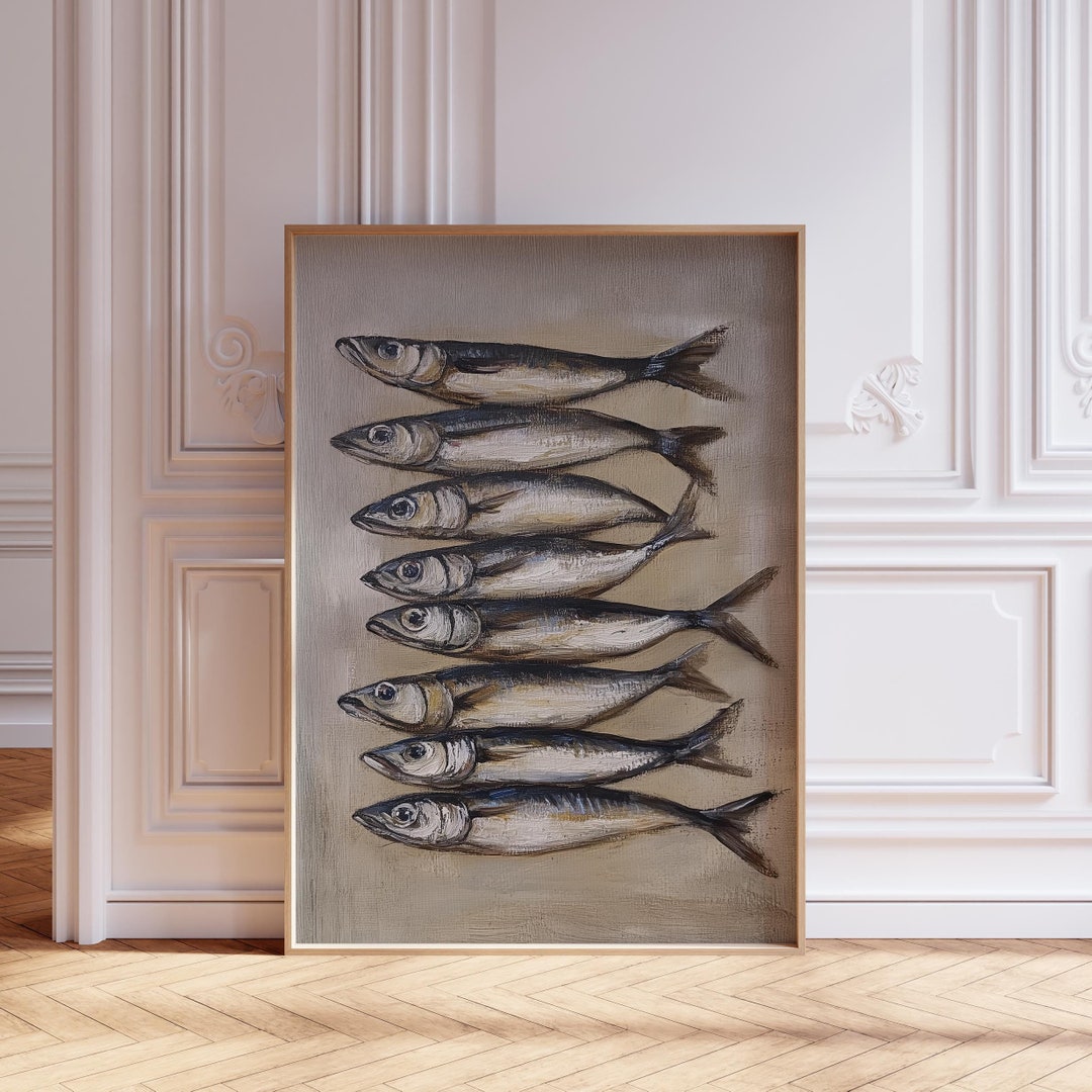 Vintage Sardine Print | Sardines Wall Art | Fisherman Sardine Art Print ...