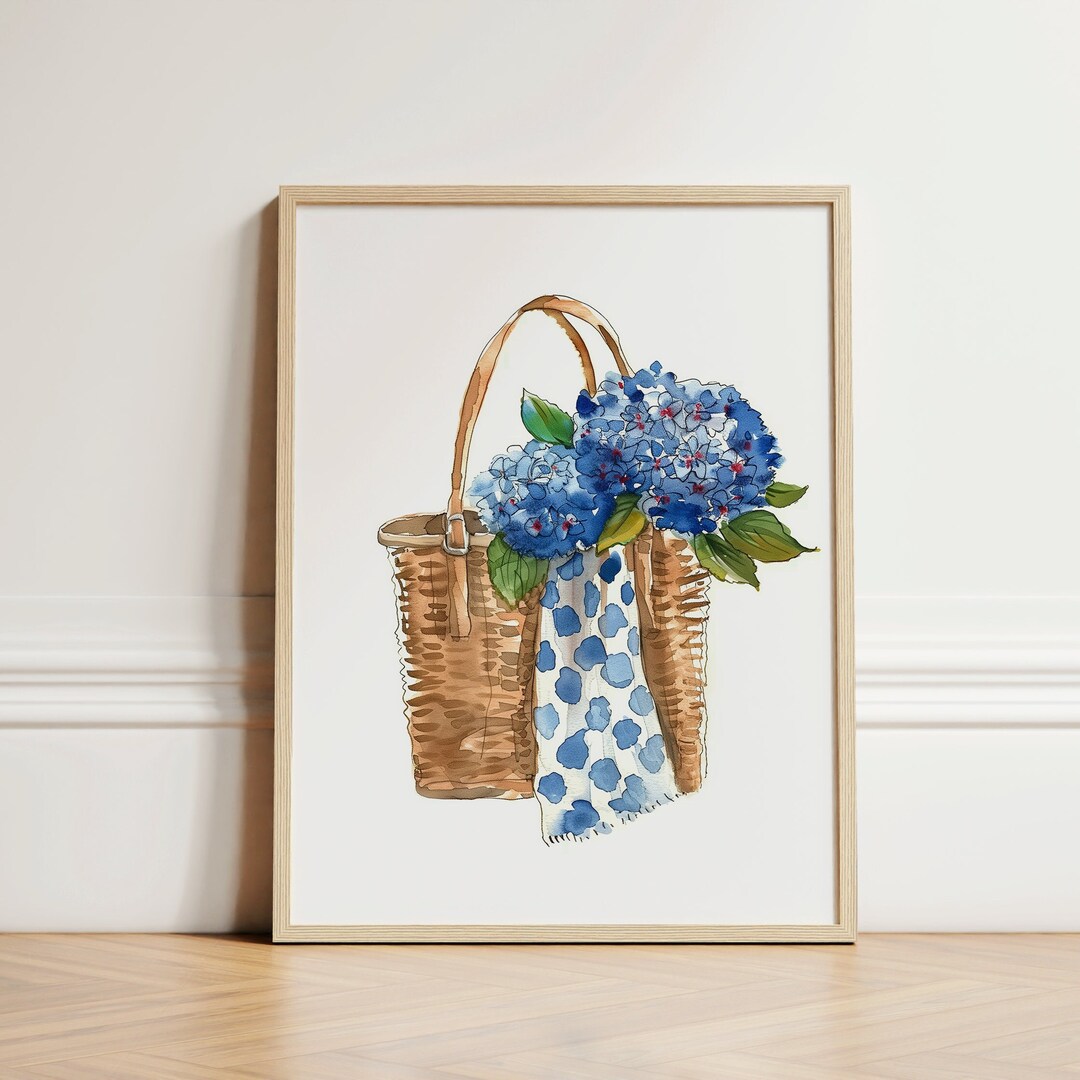DIGITAL DOWNLOAD Blue Hydrangea Wall Art Coastal Granddaughter Print ...