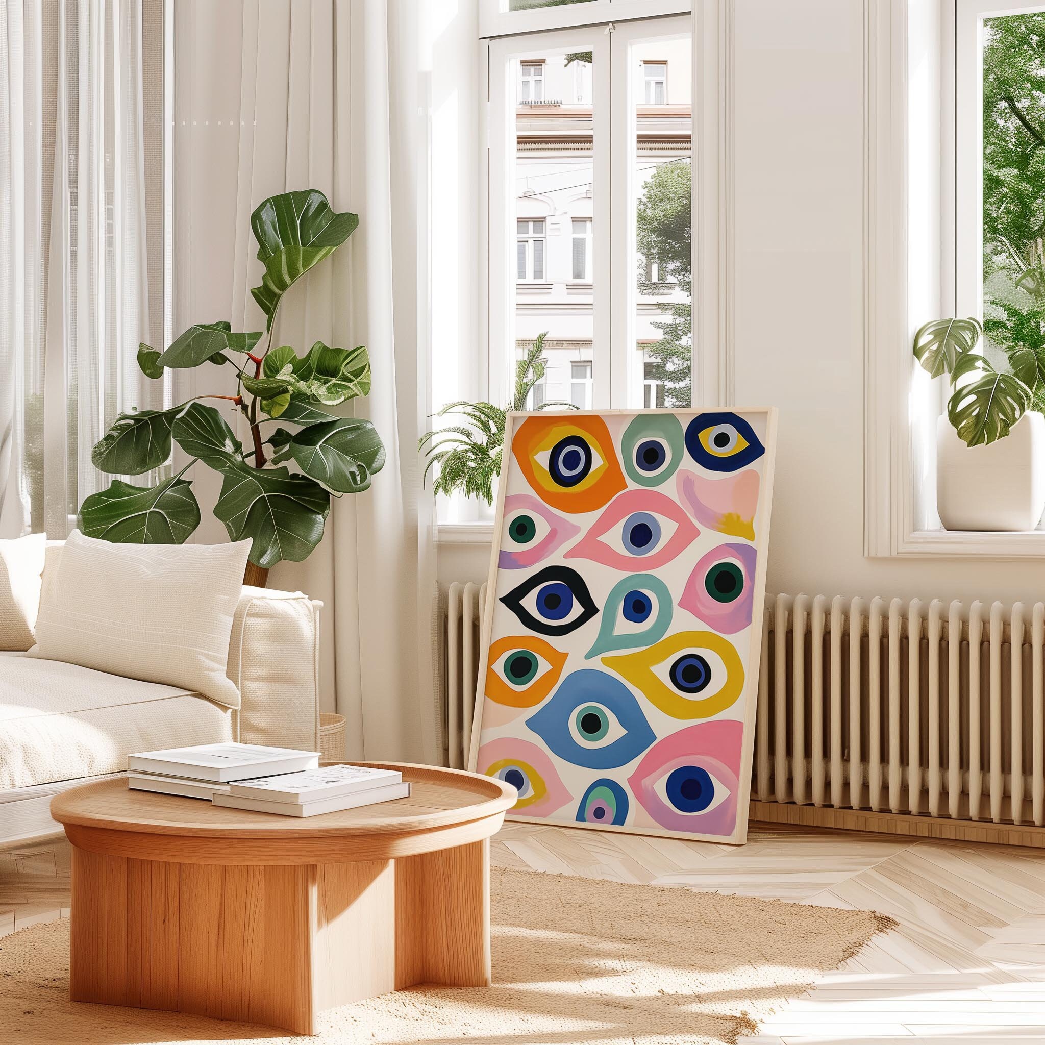Abstract Evil Eye Wall Art Print Trendy Evil Eye Poster Watercolor Evil ...