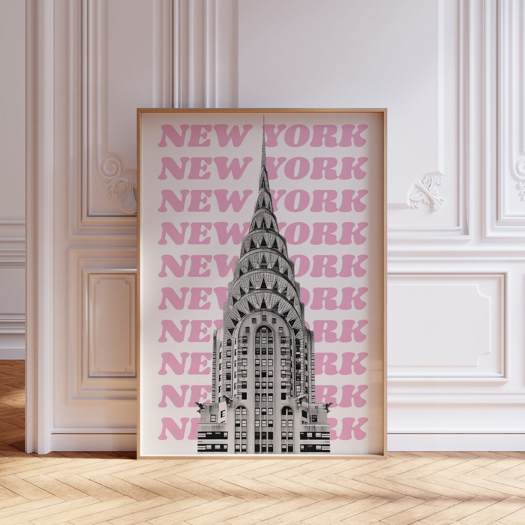 New Yorker Poster | Pink New York Print | NYC Poster | New Yorker Print ...
