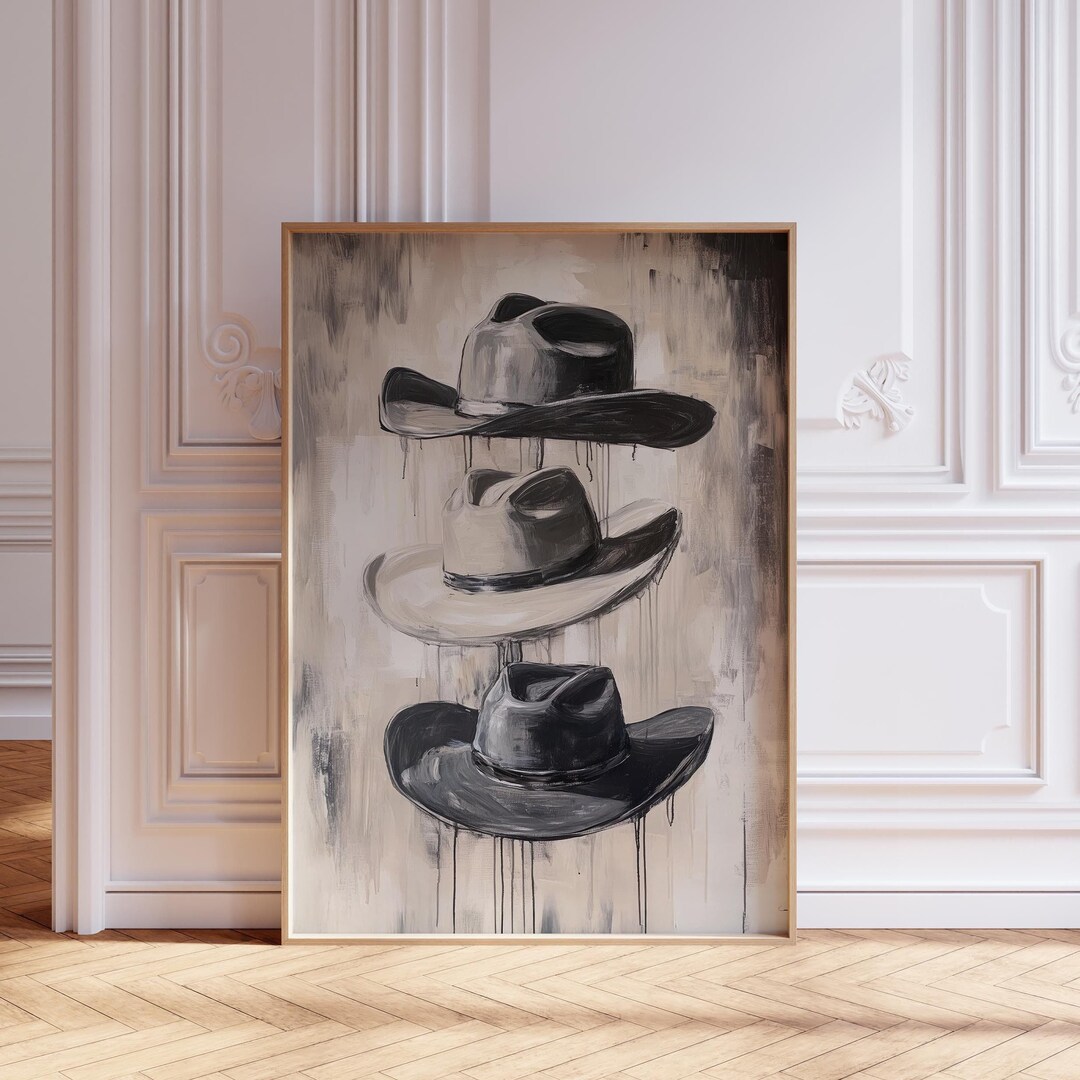 Cowboy Hat Art Print Cowboy Hat Wall Decor Cowboy Hat Oil Painting ...